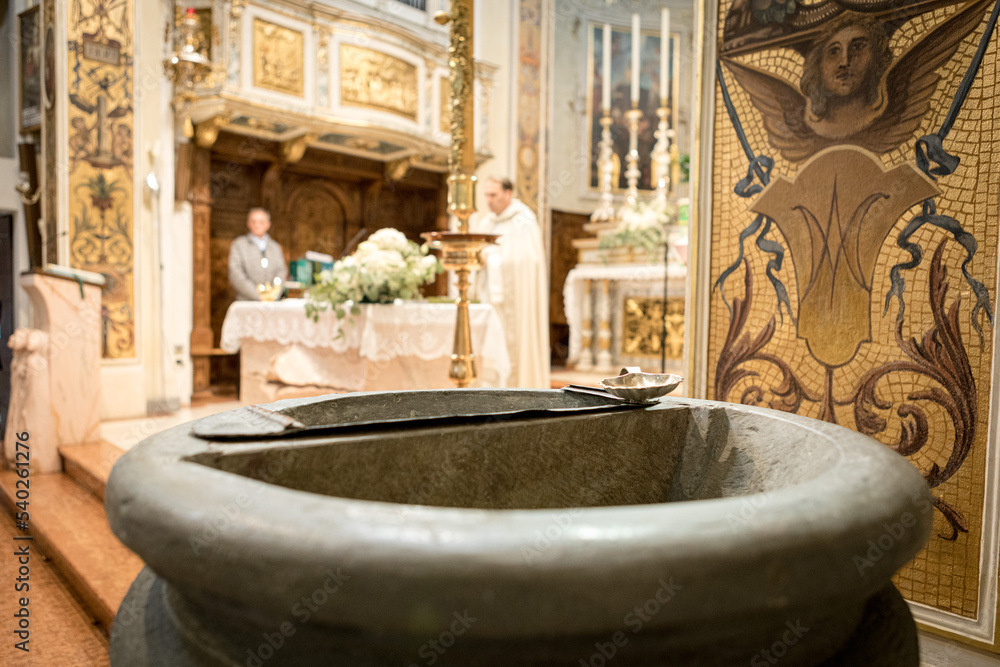 baptismal font Stock Photo | Adobe Stock