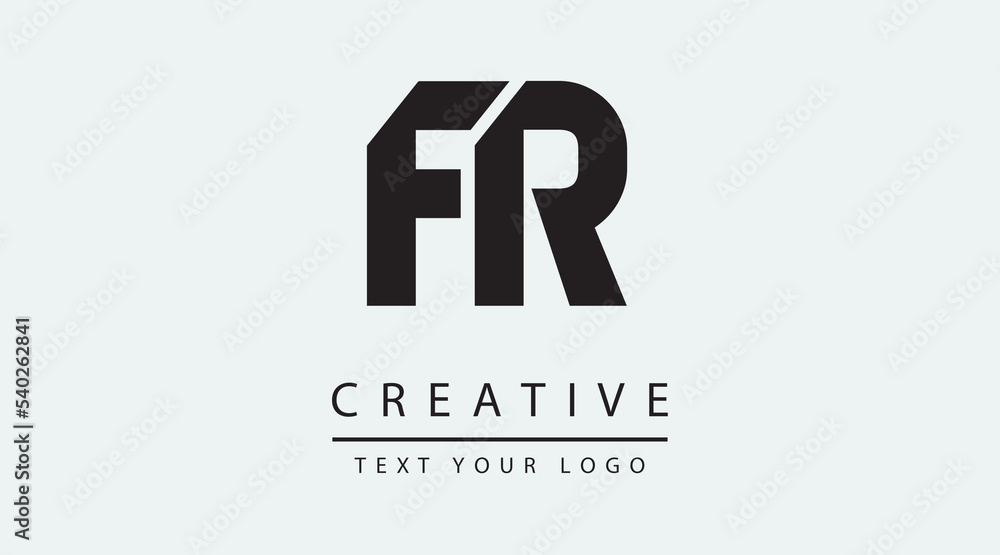 FR RF logo design tech concept with background. Initial based creative ...