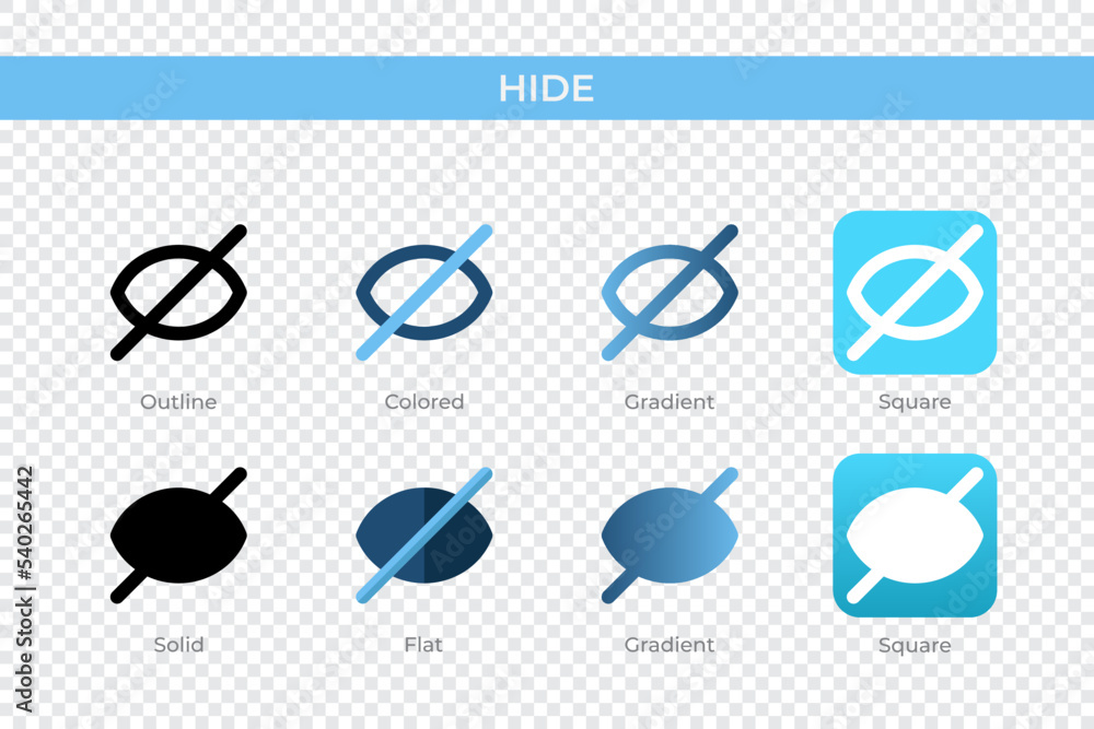 hide icon in different style. hide vector icons designed in outline ...