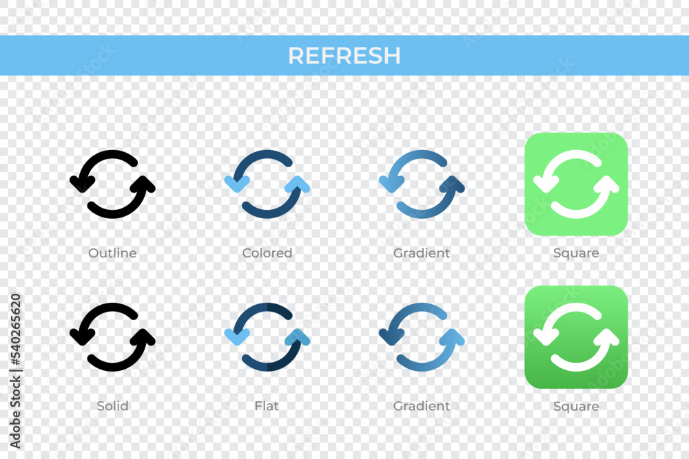 Refresh icon in different style. Refresh vector icons designed in ...