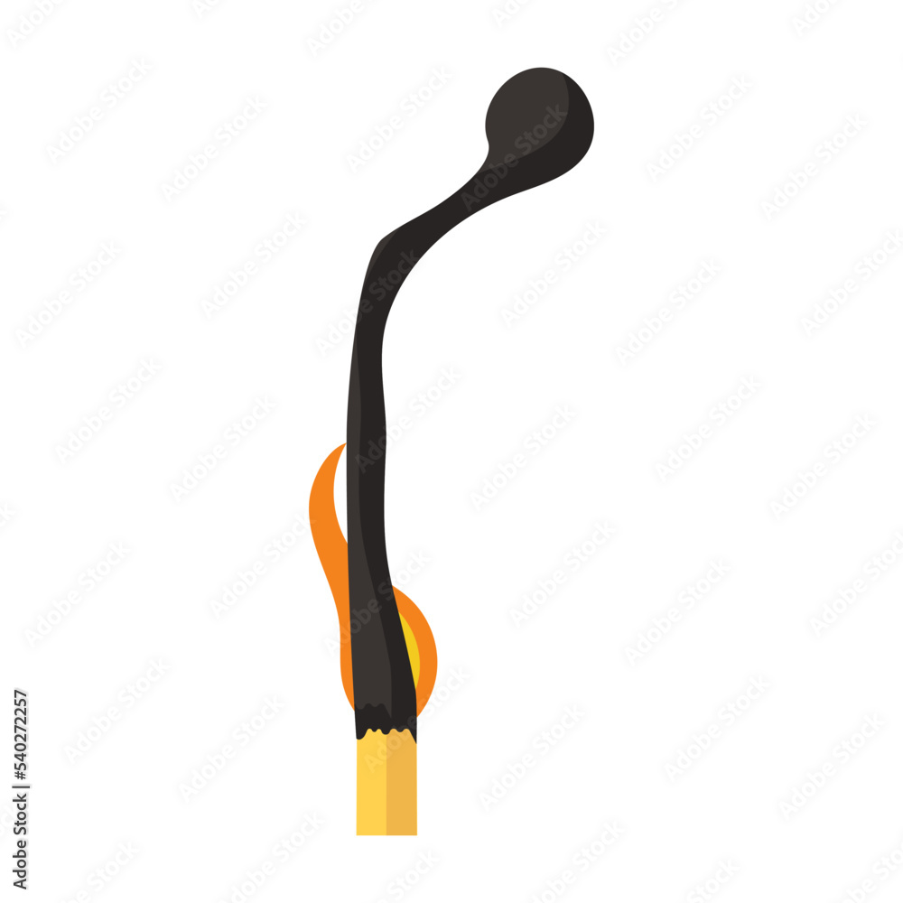 Burning match animation and flame ignite wooden stick. Matchstick fire ...