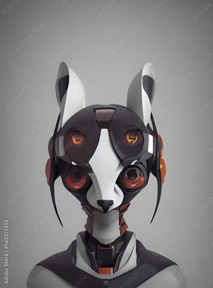 anime style robot dog digital 3d render illustration Stock Illustration ...