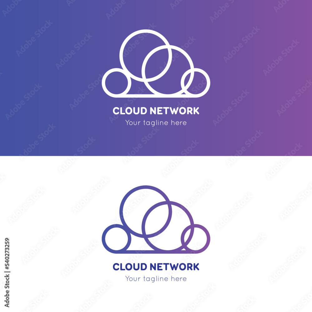 Cloud logo design with simple overlapping circles Stock Vector | Adobe ...