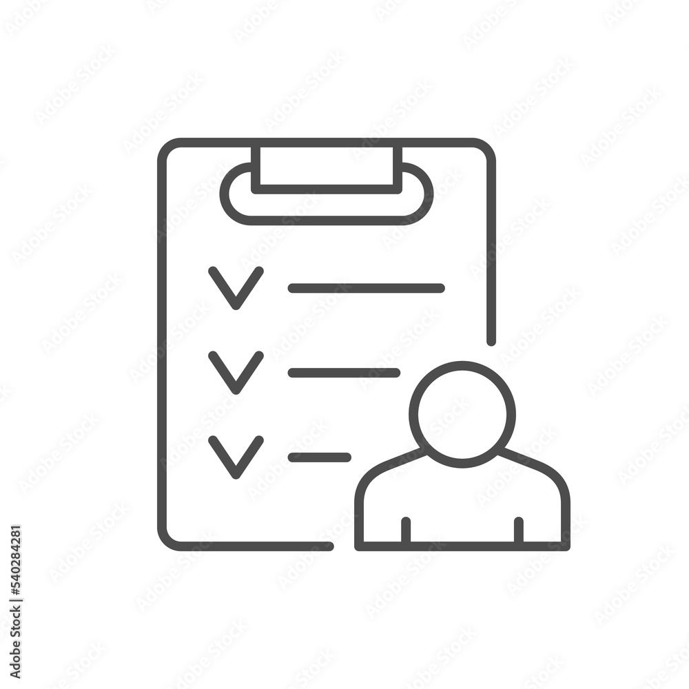 Personal checklist line outline icon Stock Vector | Adobe Stock