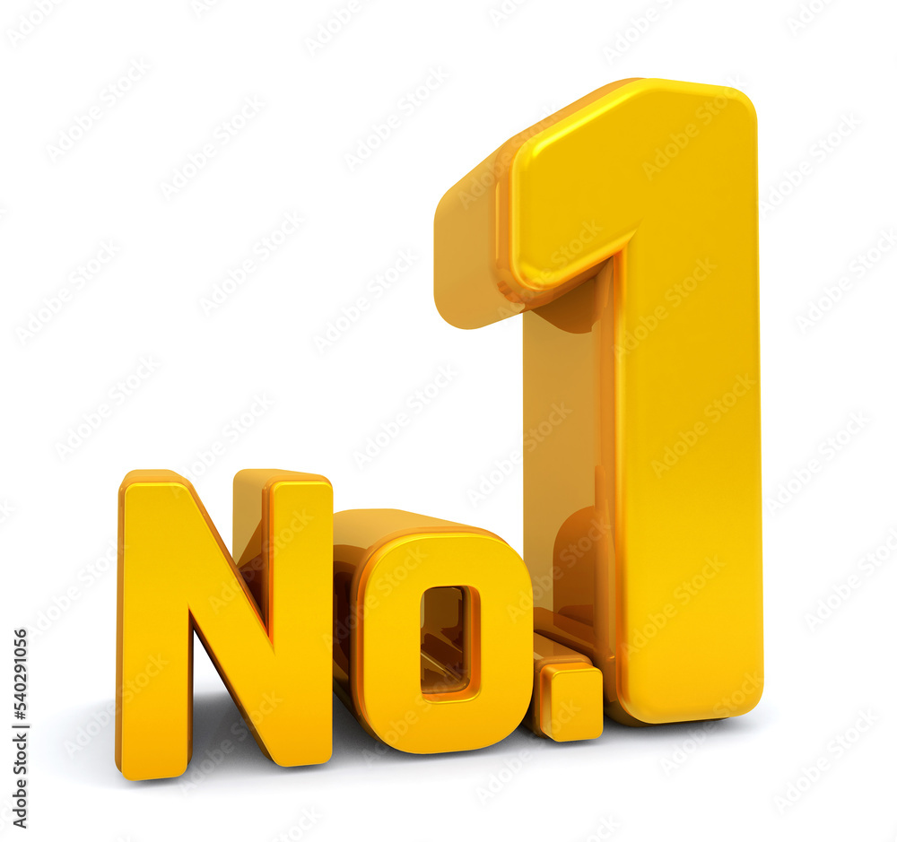 Number one 3d isolated on white background. Shiny Number one. Number ...