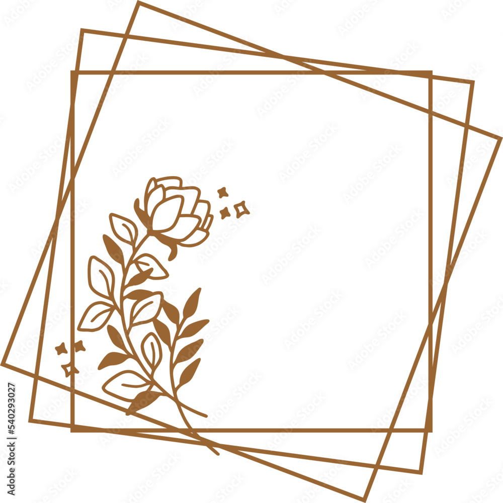 Geometric Floral Frame Border Stock Vector | Adobe Stock