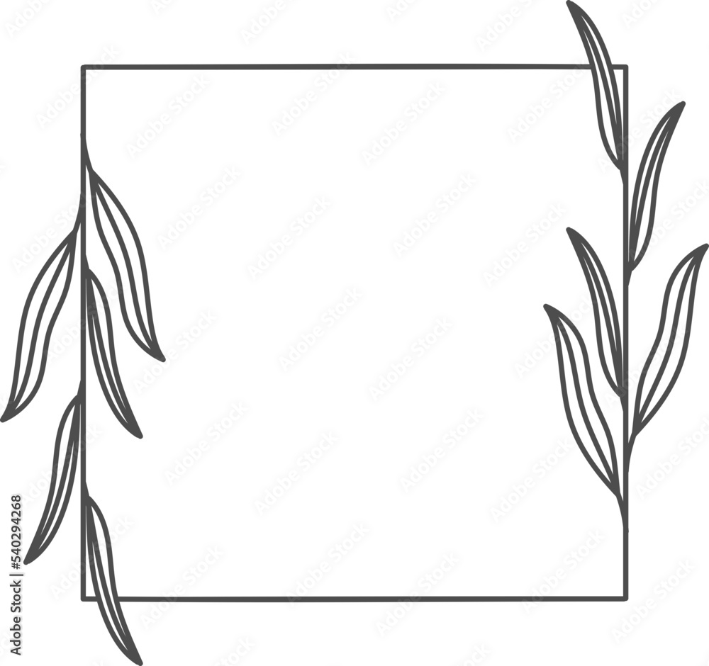 Floral Border Frame Botanical Corner Stock Vector | Adobe Stock