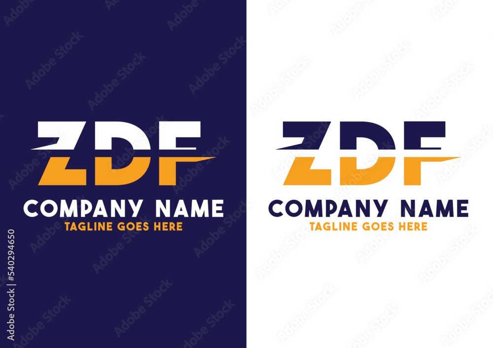 Letter ZDF logo design vector template, ZDF logo Stock Vector | Adobe Stock