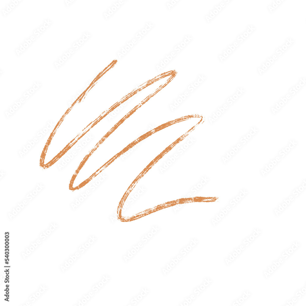 Orange Textured Line. Decorative Hand Drawn Element. Transparent PNG ...