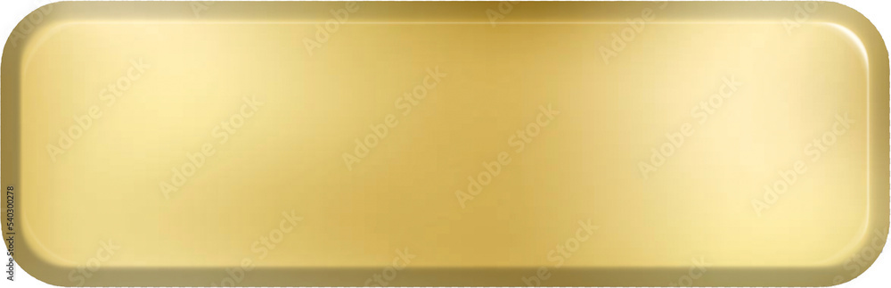 Gold Rectangle Texture Click Web 3d Button Stamp Golden Elegant Shiny Metallic Certificate Sign