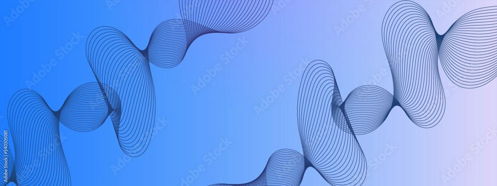 Abstract modern blue wavy stylized blend lines on blue background ...