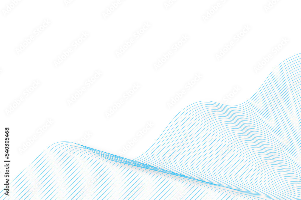 Abstract modern blue wavy stylized blend lines on white background ...