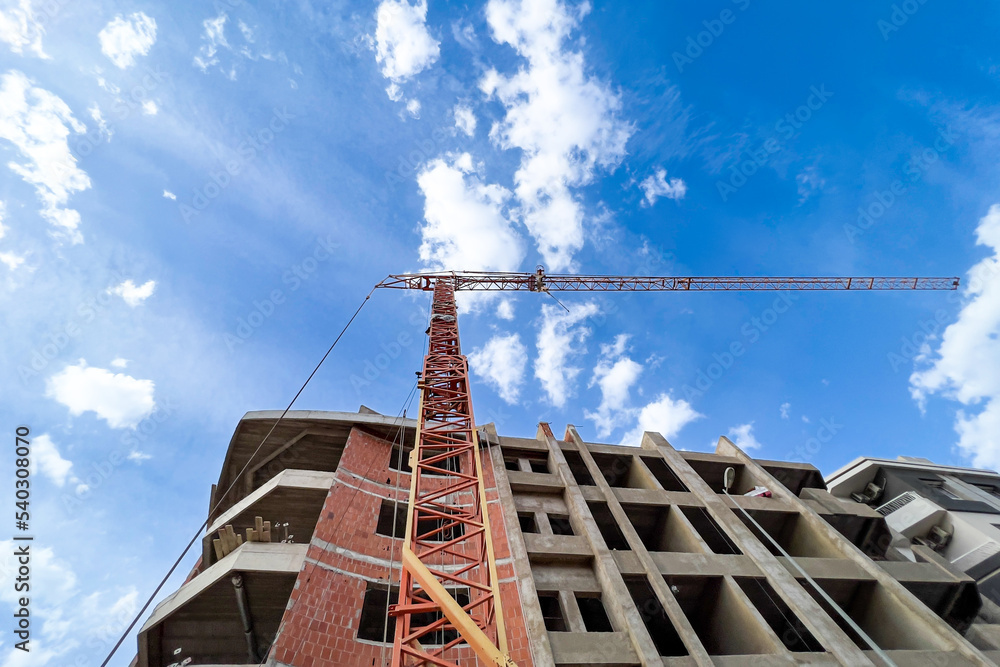 Construction process of the new modern residential building Stock Photo ...