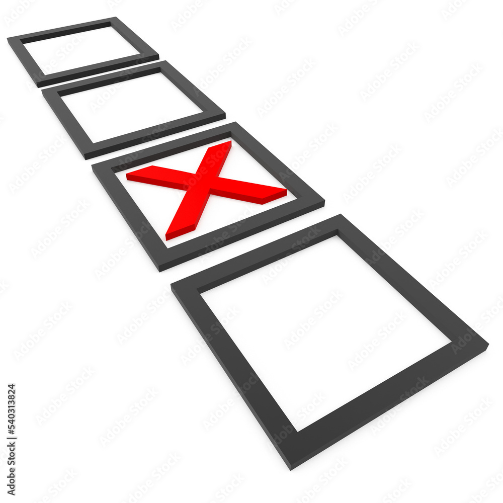 Cross Mark Symbol and List Stock Illustration | Adobe Stock