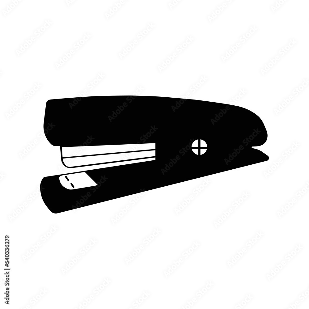 Office stationery paper stapler icon | Black Vector illustration ...