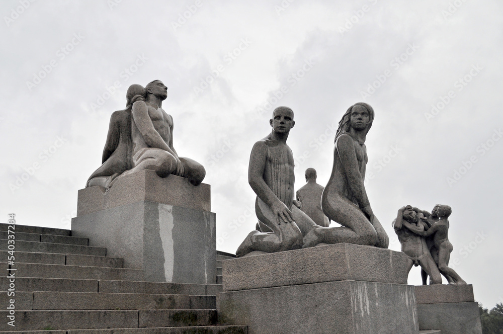 Oslo, Norway - Statues and fountains in Vigeland Park in the center of ...