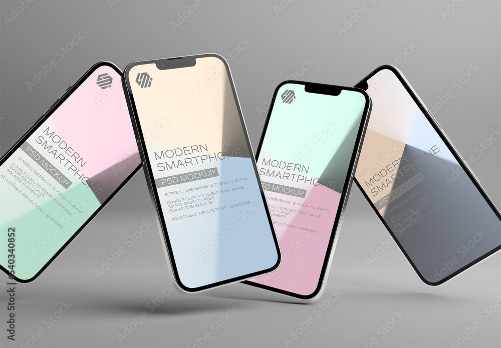 Mobile Phone Screen Mockup Stock Template | Adobe Stock