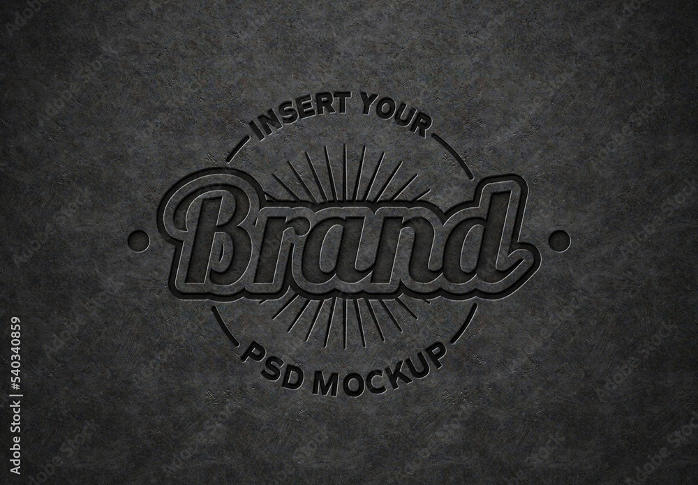 Engraved Logo Effect Mockup in Stone Stock Template | Adobe Stock