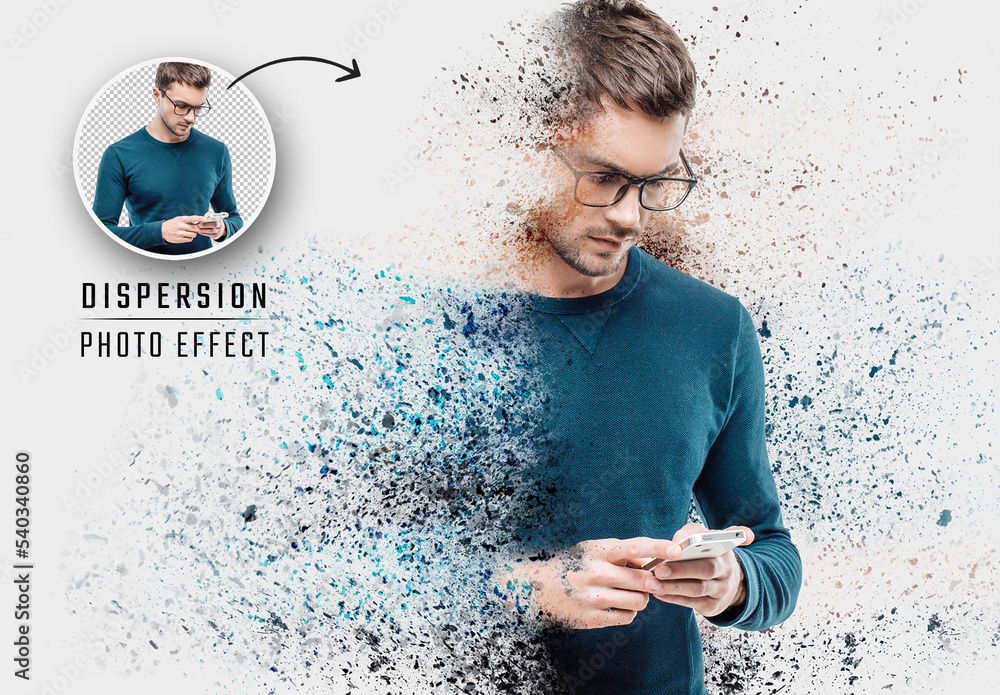 Dispersion Ashes Decomposition Photo Effect Mockup Stock Template ...