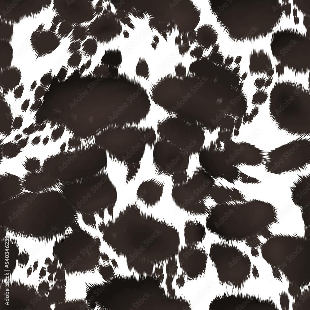 Cow's skin. Seamless texture with cow skin imitation. Dark spots on a ...
