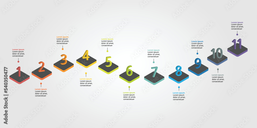 timeline chart template for infographic for presentation for 11 element ...