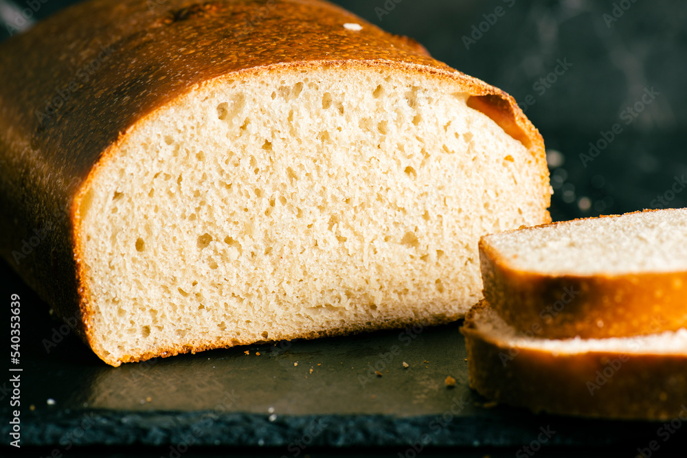 Pain de mie is a loaf of white bread with a thin, soft crust. It is ...