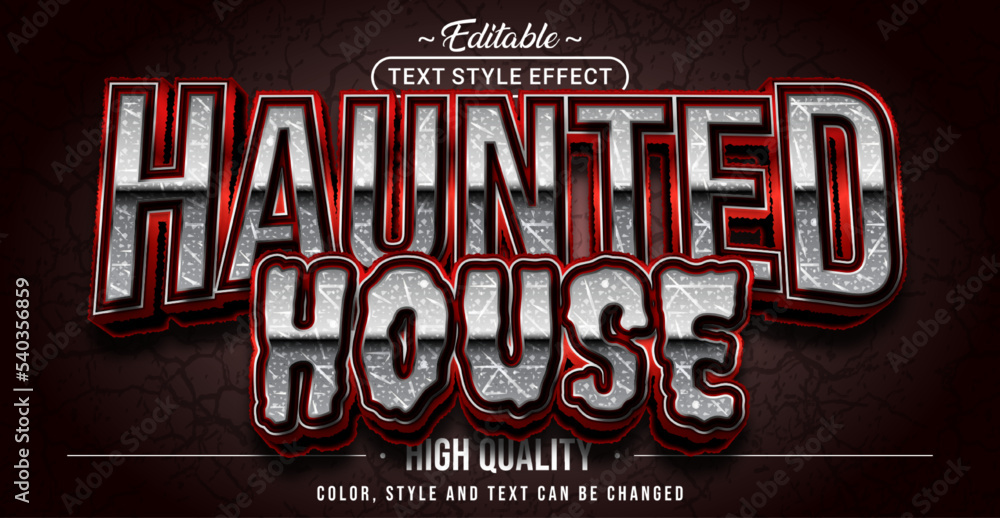 Editable text style effect - Haunted House text style theme. Stock ...
