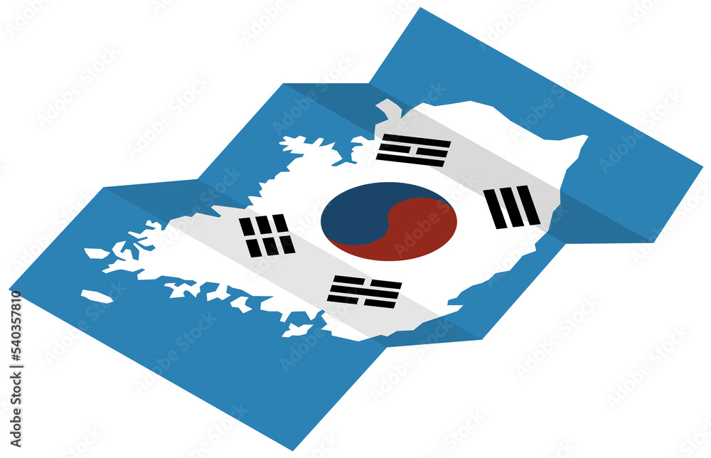 3D isometric South Korea map concept. Clipart Transparent PNG Stock ...