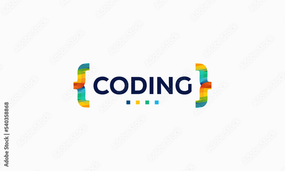 Colorful Coding logo designs template, Modern code logo for programmer ...