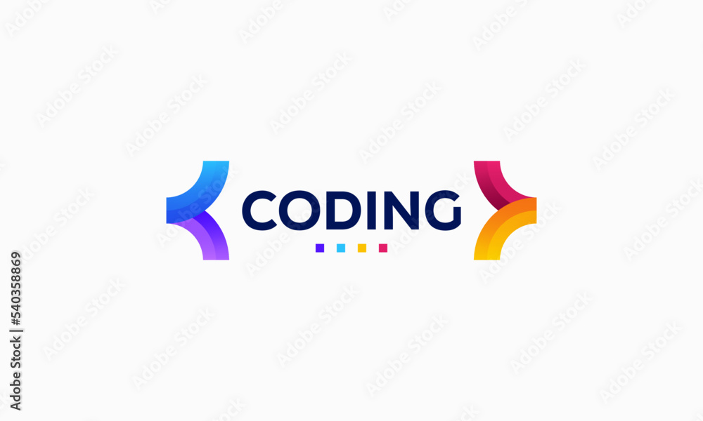 Colorful Coding logo designs template, Modern code logo for programmer ...
