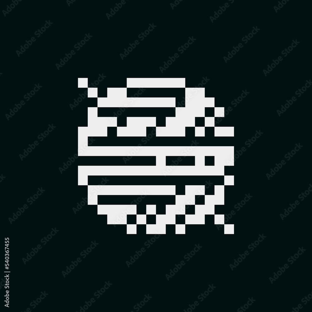Yarn pixel art icon, emoji. Knitting wool ball with needles. Symbol ...
