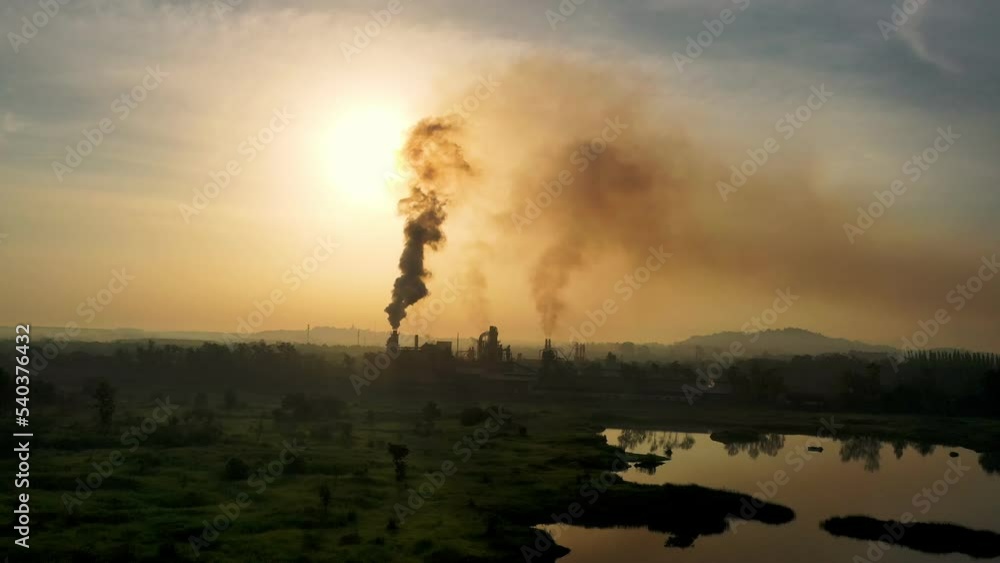 Air pollution from industrial chimneys and enterprise chimneys tubing ...
