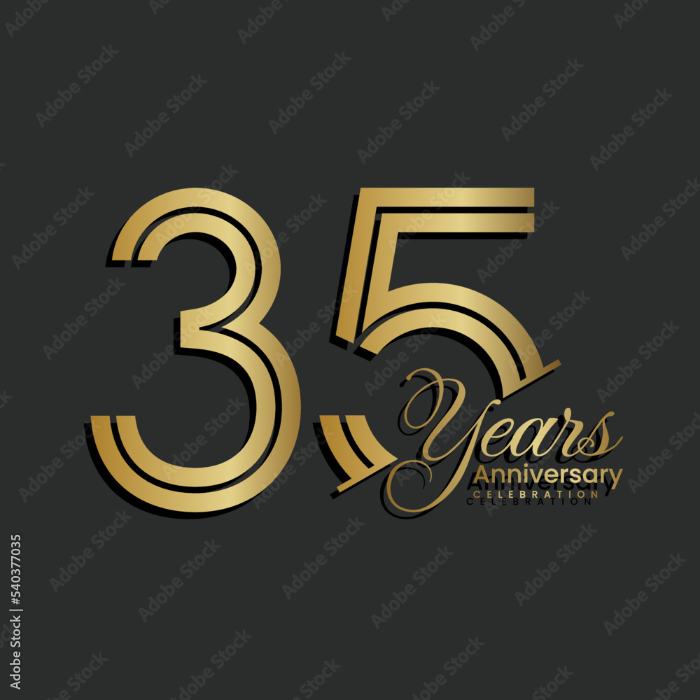 35th Anniversary logo design. Thirty-five years Celebrating Anniversary ...