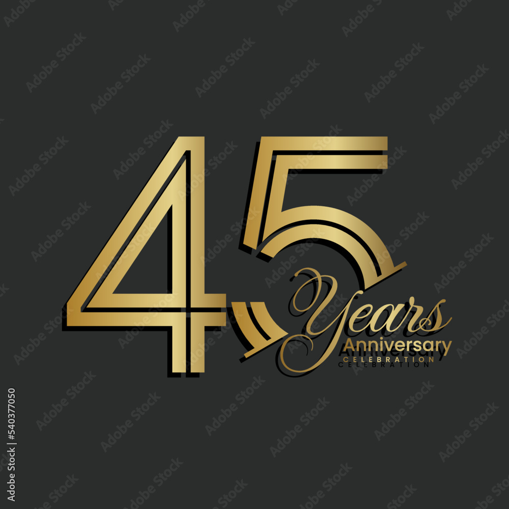 45th Anniversary logo design. Forty-five years Celebrating Anniversary ...