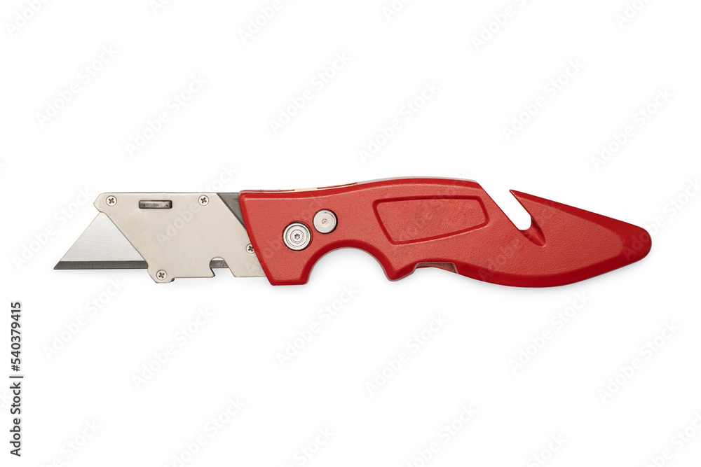 Foldable Open Red Box Cutter Utility Knife with New Blade, Carpet Knife ...