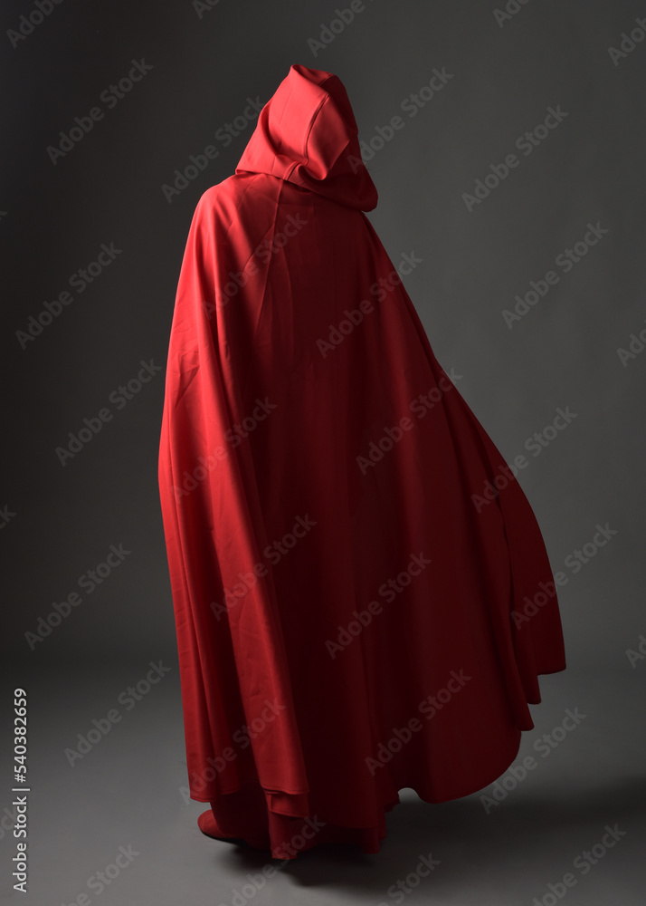 Full length portrait of woman wearing red medieval fantasy costume ...