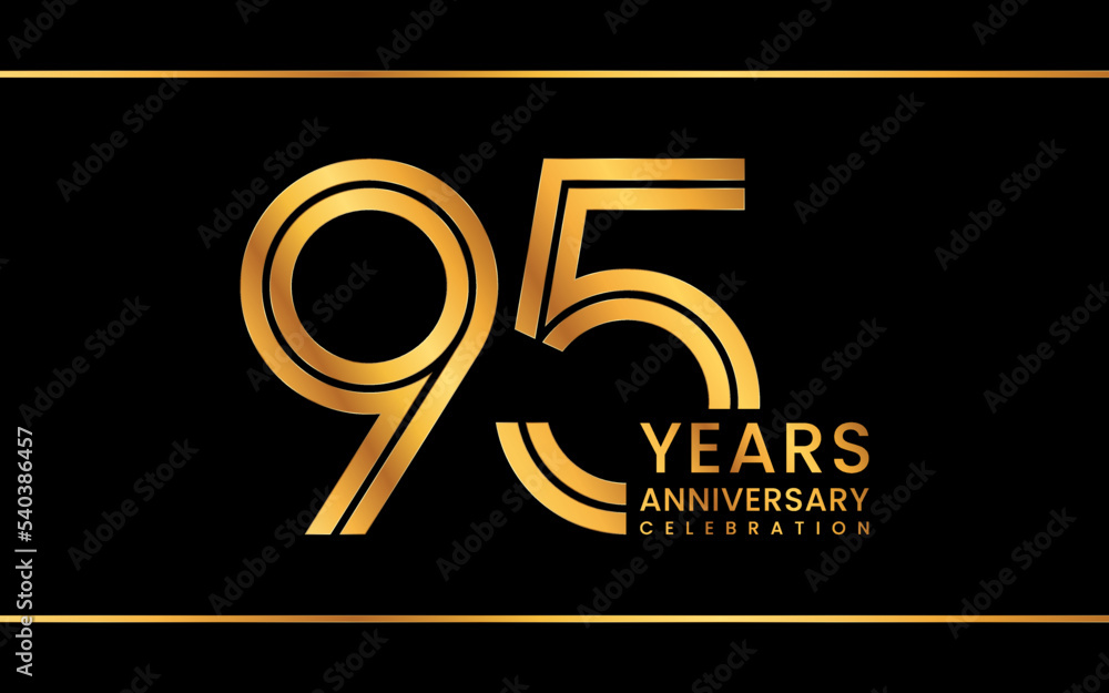 95th Anniversary logotype. Anniversary Celebration template design with ...