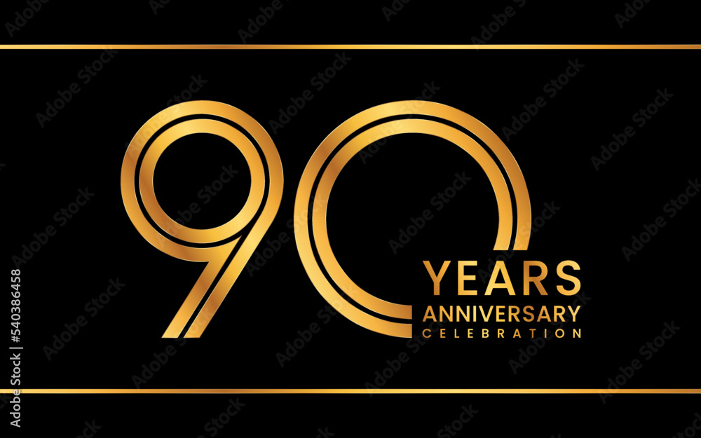 90th Anniversary logotype. Anniversary Celebration template design with ...
