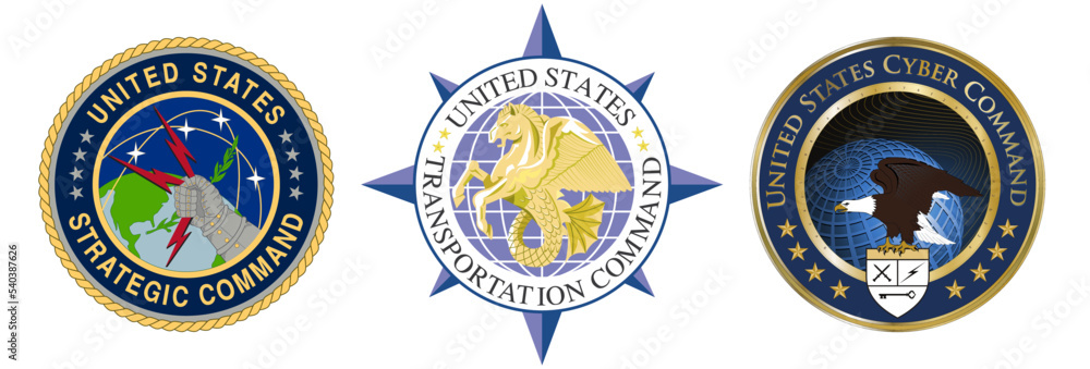 Vector seal of the United States Strategic Command. US Transportation ...
