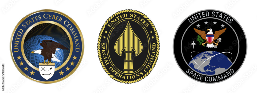 Vector seal of the United States Cyber Command. US Special Operations ...