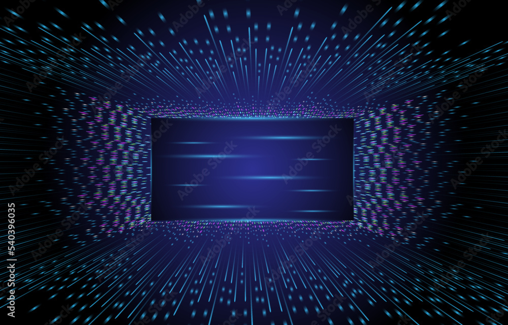 Technology light background LED projection screen. Vector stage display ...