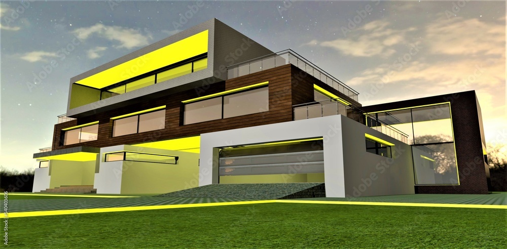Bright yellow as a choice of luminescent paint for covering some parts ...