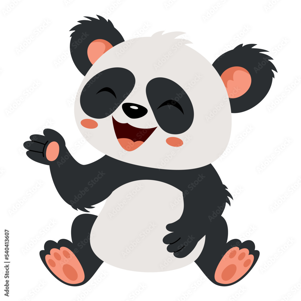 Cartoon Illustration Of A Panda Stock Vector | Adobe Stock