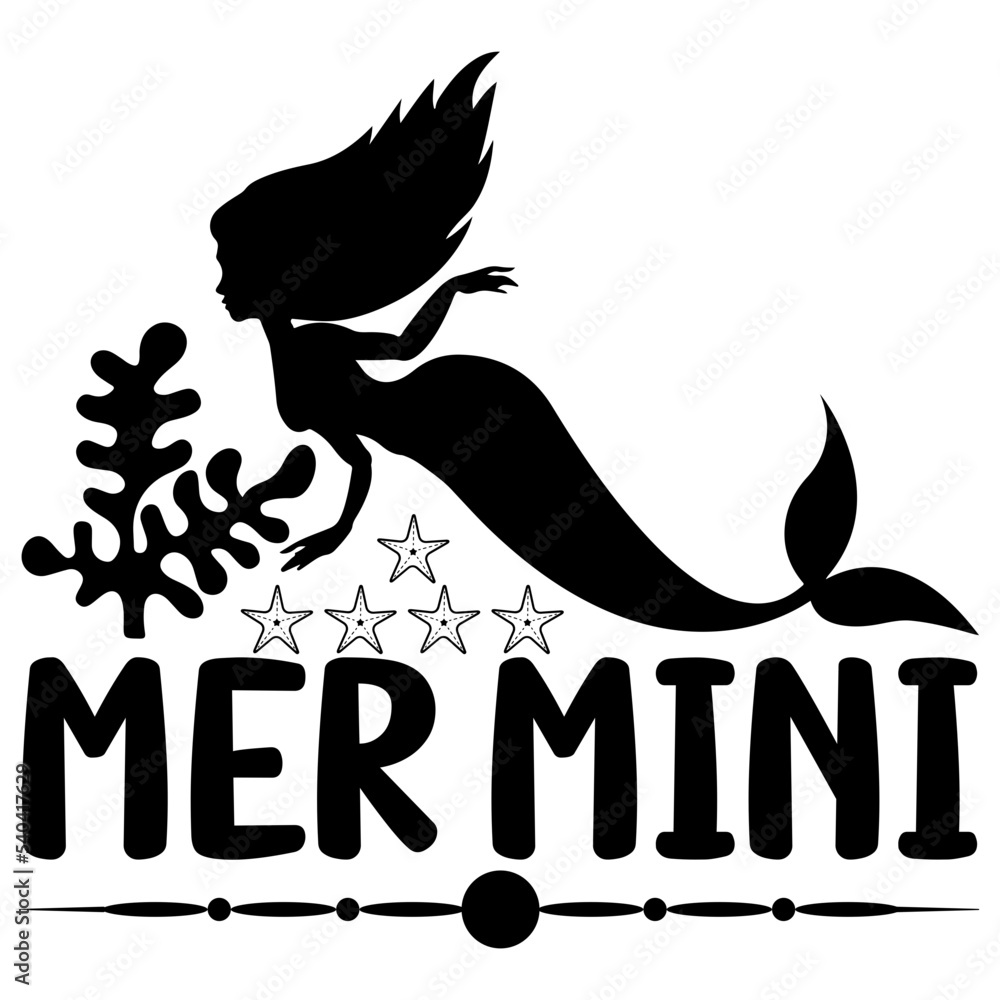 Mermaid SVG design. Stock Vector | Adobe Stock