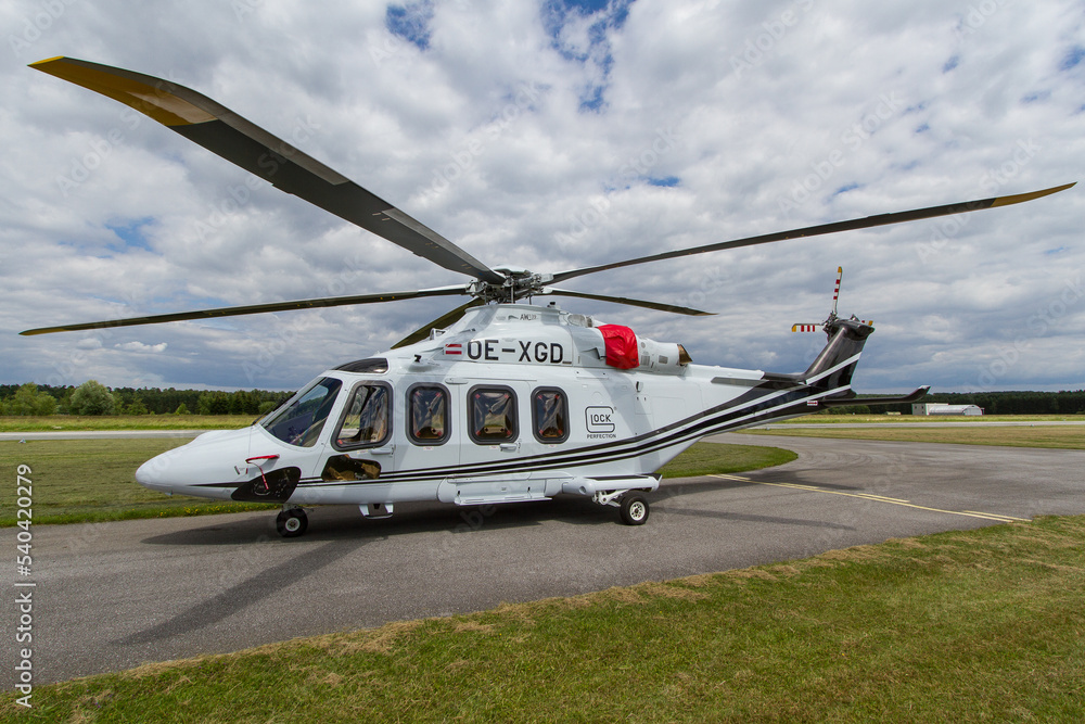 VIP helicopter Agusta Westland AW139 of company Glock Aviation Stock ...