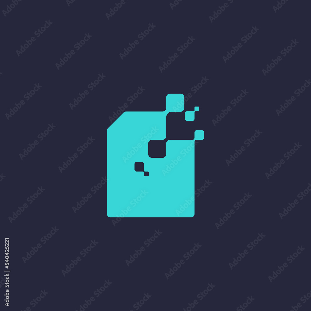 Digital Document logo designs concept vector, Pixel Document logo ...