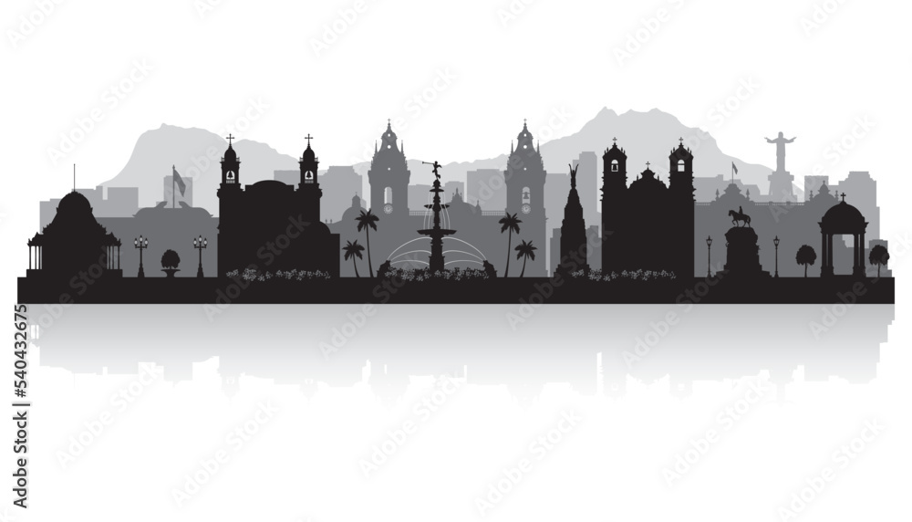 Lima Peru city skyline silhouette Stock Vector | Adobe Stock