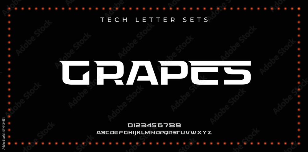 GRAPES special and original font letter design. modern tech vector logo ...