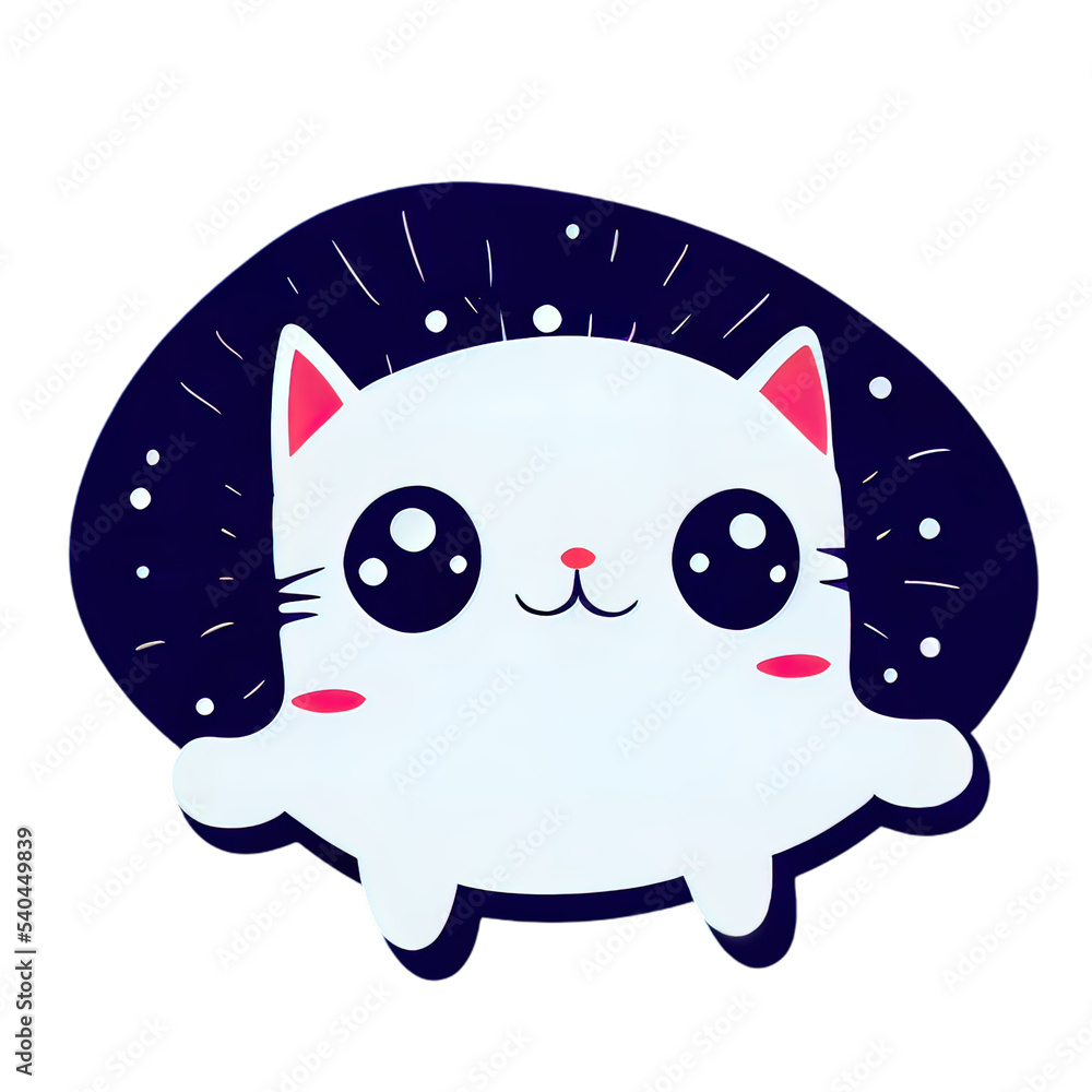 Cartoon cat character icon logo 3d illustrated Stock Illustration ...