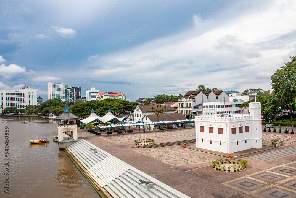 Kuching Malaysia Sep 3rd 2022: the view of Sarawak river and Square ...